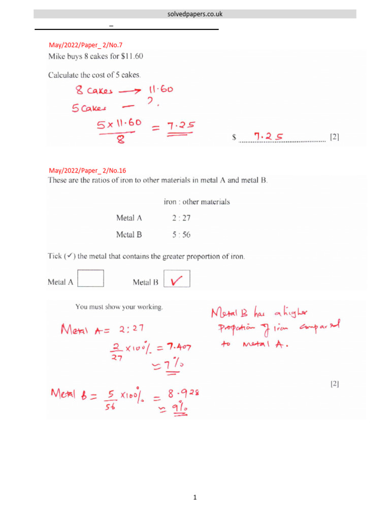 2022_17-Ratio-and-Proportions-checkpoint_sec_1-mathematics_solved | PDF | Mathematics