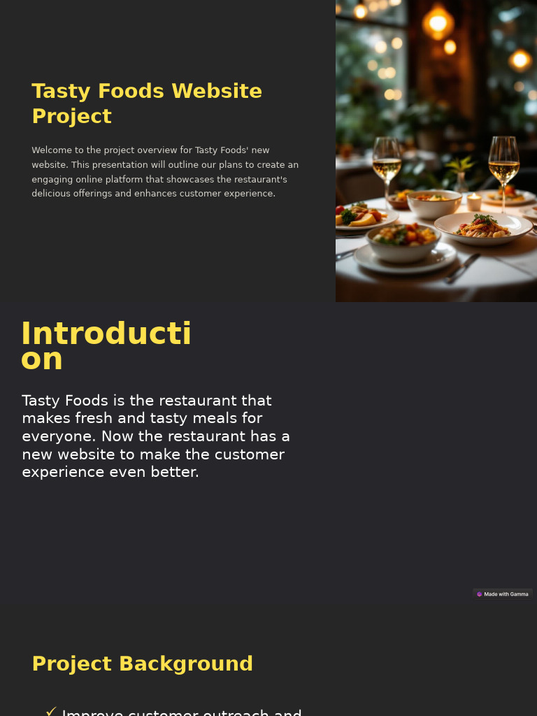 Tasty Foods Website Project Final | PDF | Menu | Restaurants