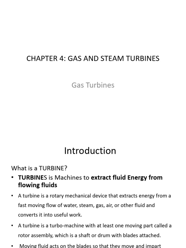 Chapter 4 Gas Turbines and Steam Turbines 2024 1 PDF | PDF | Turbine | Gases