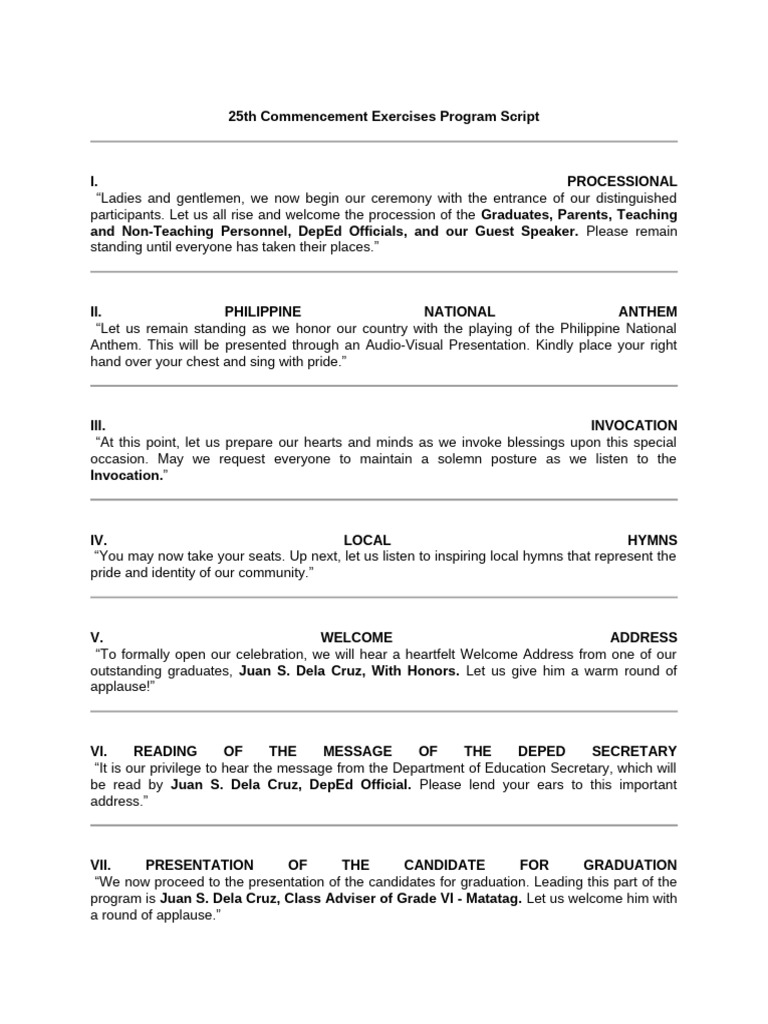 Copy of Copy of Script, Speech and Messages For Graduates | PDF
