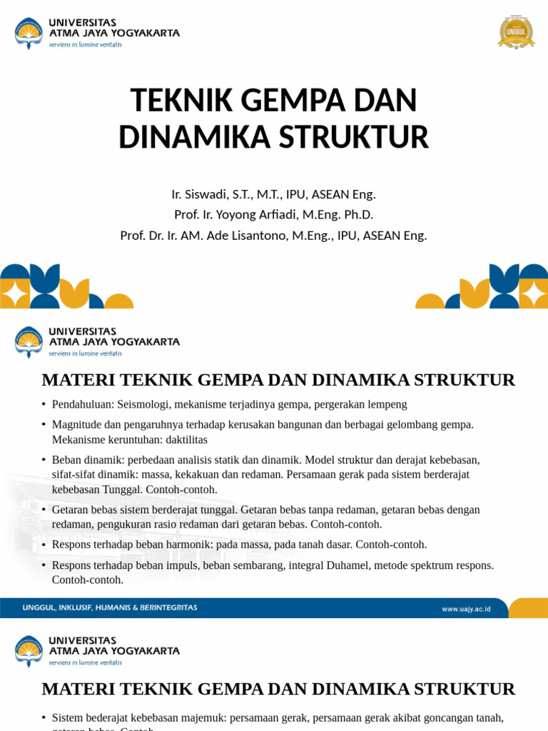 Teknik Gempa dan Dinamika Struktur | PDF