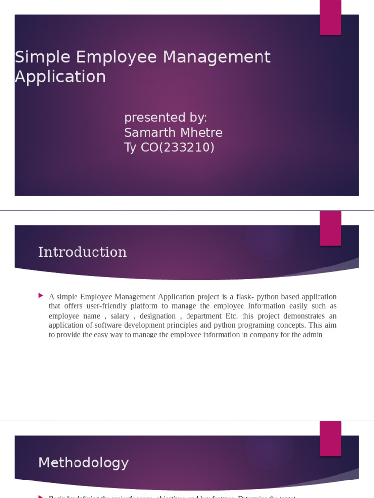 Simple Employee Management Application | PDF
