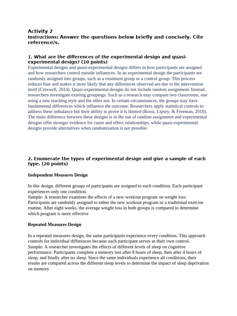 Experimental vs. Quasi-Experimental Designs | PDF | Design Of ...