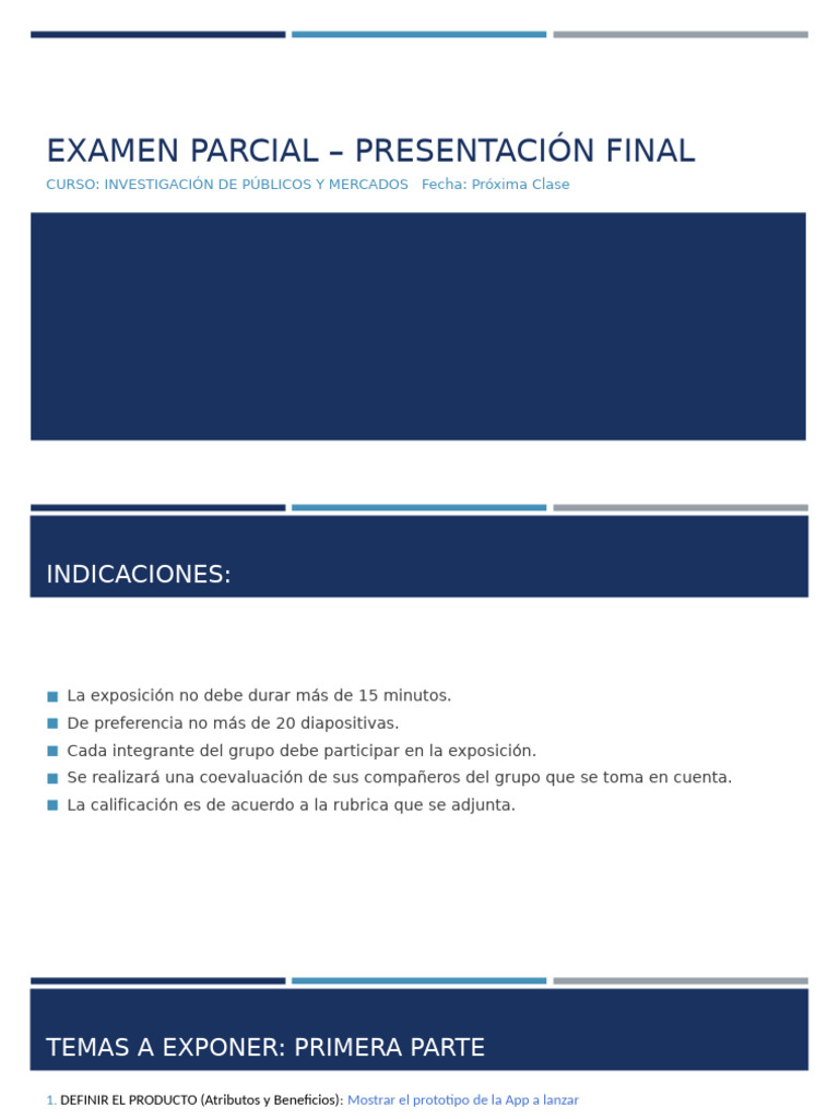 Contenido Examen Parcial – Presentación Final - Inv Pub y Mdos - 2024-1 | PDF