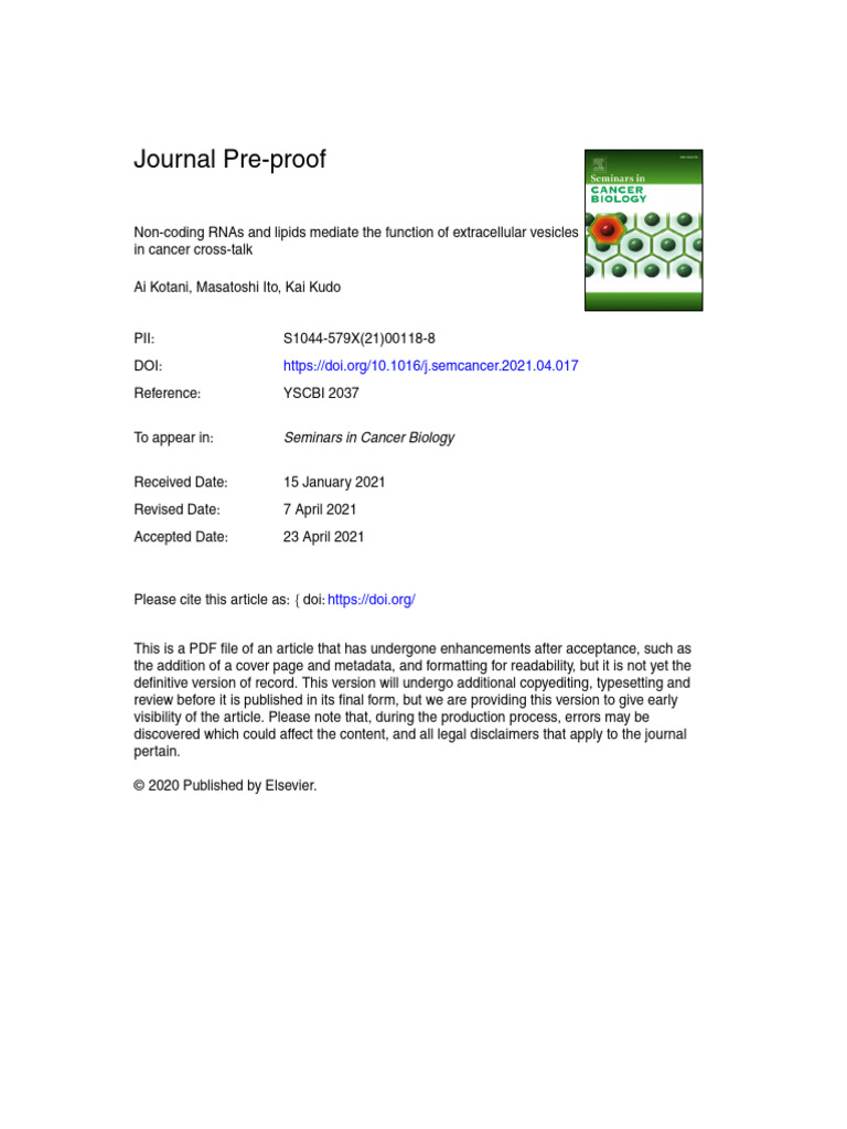 non coding rnas and lipids mediate t source semin cancer biol so 2021 ...