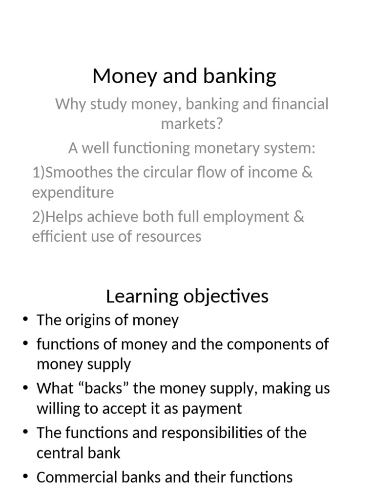 Lecture 4 Money and Banking | PDF | Money | Money Supply