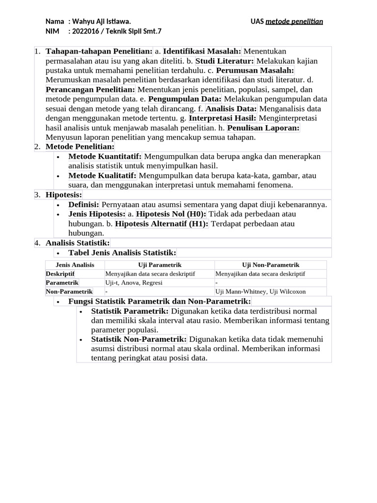 Uas Metode Penelitian | PDF