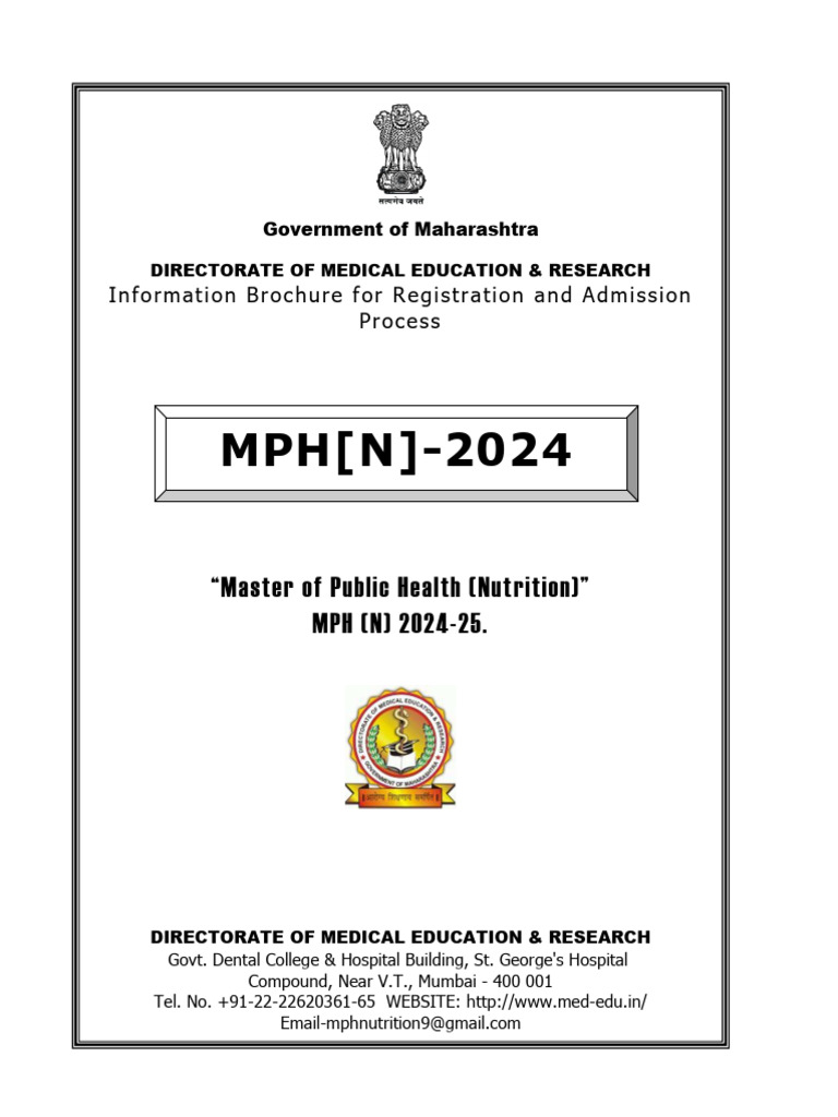MPH Nutrition Admission Guide 2024-25 | PDF | Public Health