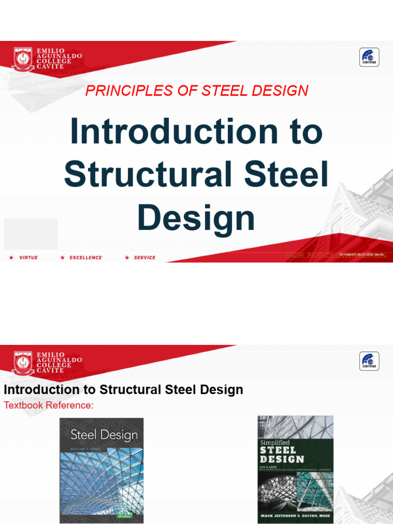 Introduction To Steel Design | PDF | Structural Load | Strength Of ...