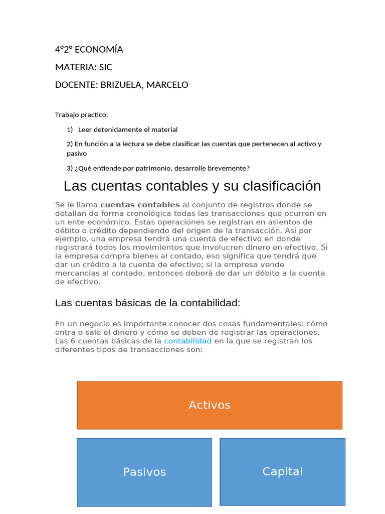 Las Cuentas Contables y Su Clasificación | PDF | Contabilidad | Business