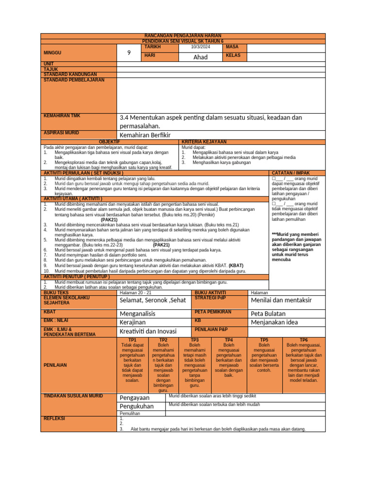 M9 RPH PSV THN 6 2024-2025 by Cikgu Gorgeous | PDF