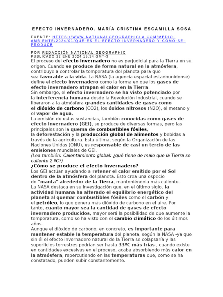 Efecto Invernadero Pdf Gases De Efecto Invernadero Efecto Invernadero