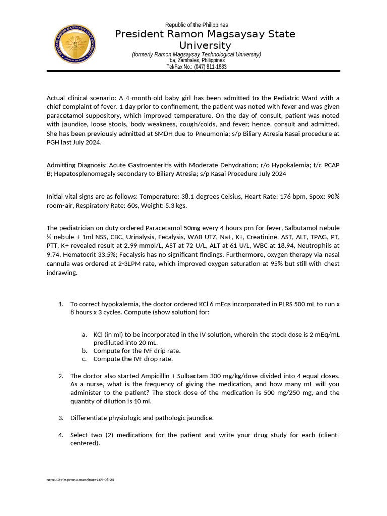 Pediatric Case Study: Acute Gastroenteritis | PDF | Clinical Medicine ...