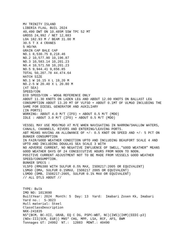 MV Trinity Island | PDF