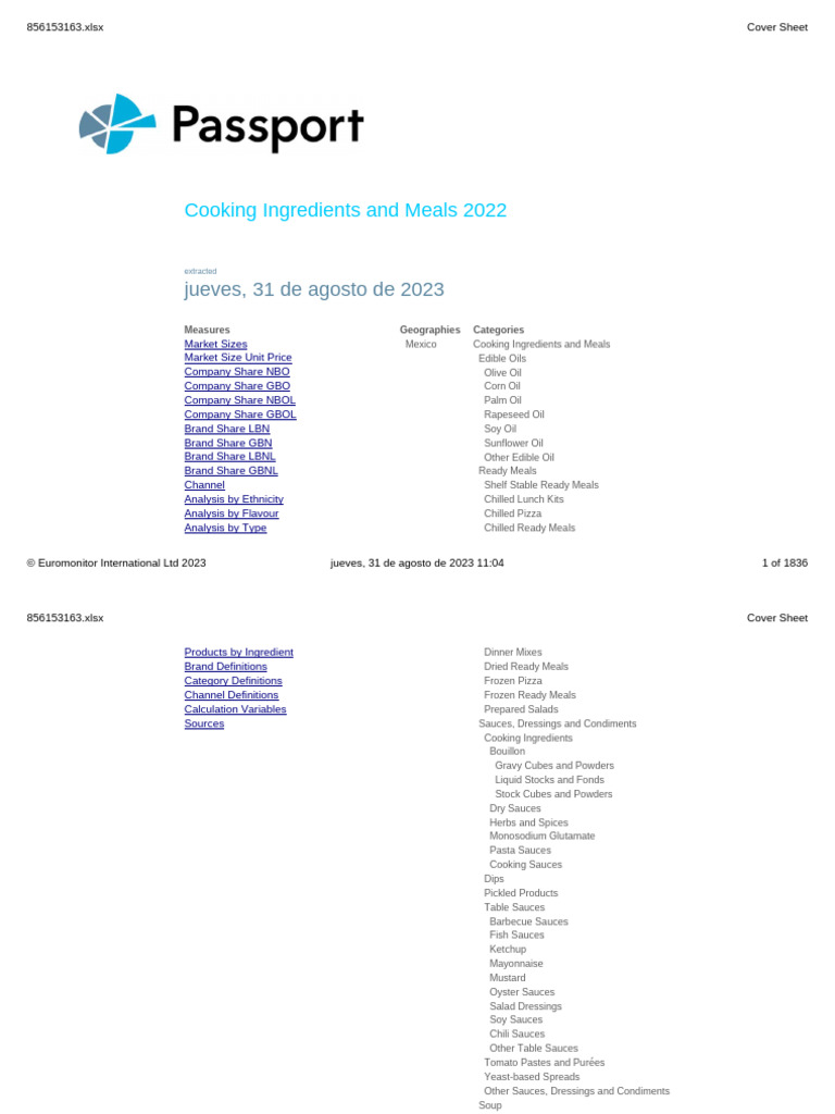Cooking Ingredients and Meals in Mexico Excel Sample | PDF | Sauce | Soup