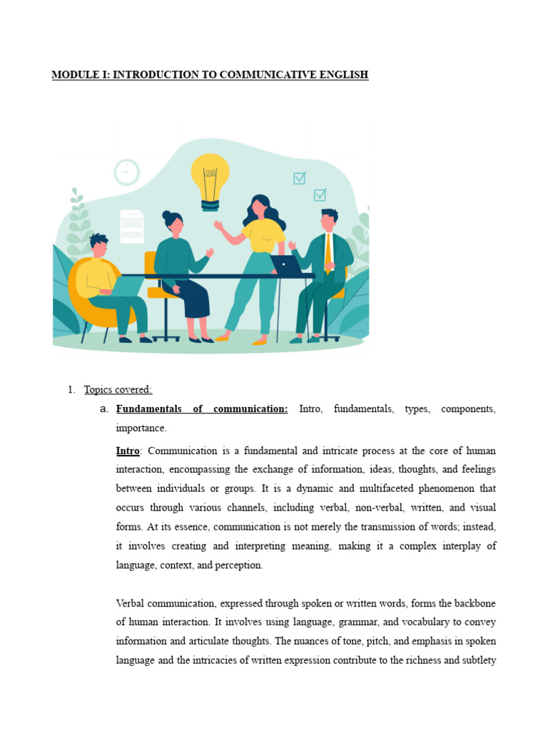 Communicative English Syllabus Notes | PDF | Communication | Nonverbal ...