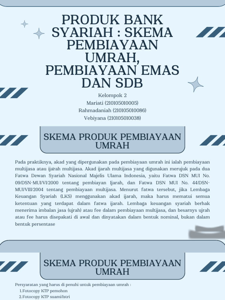 Produk Bank Syariah Skema pembiayaan umrah, pembiayaan emas dan SDB | PDF