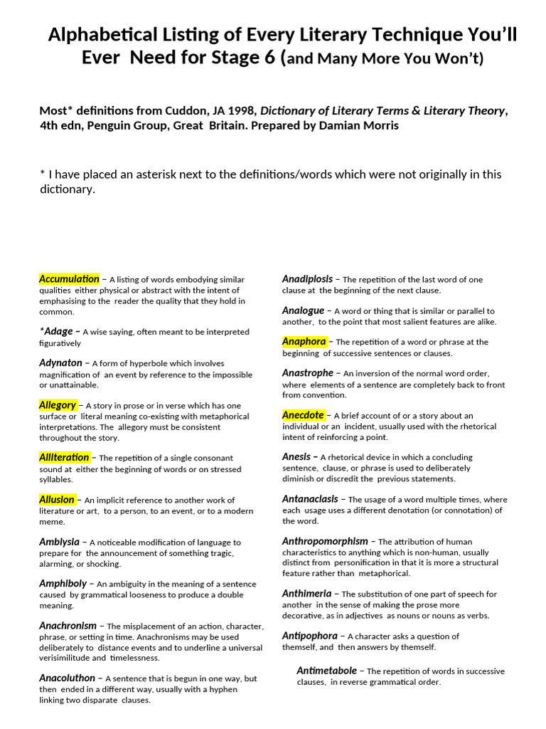 All The Literary Devices | PDF | Metre (Poetry) | Rhyme