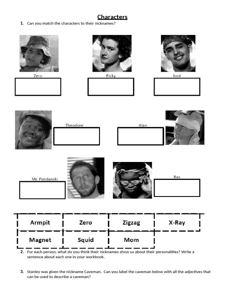 Character Nicknames in Holes | PDF
