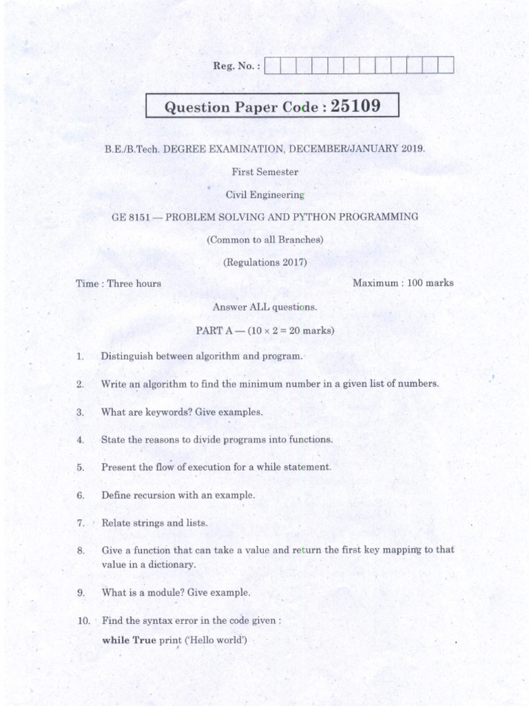GE8151 dec jan 2019 | PDF