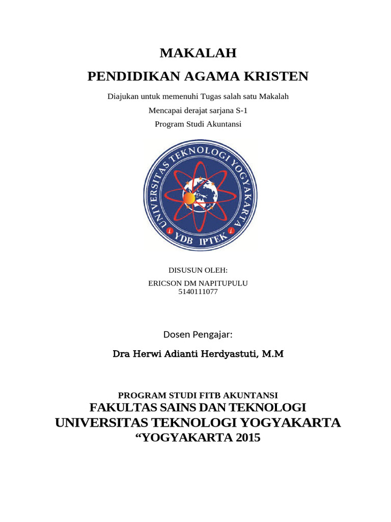 Makalah Kristen Susun Hole Penus Tabuni | PDF