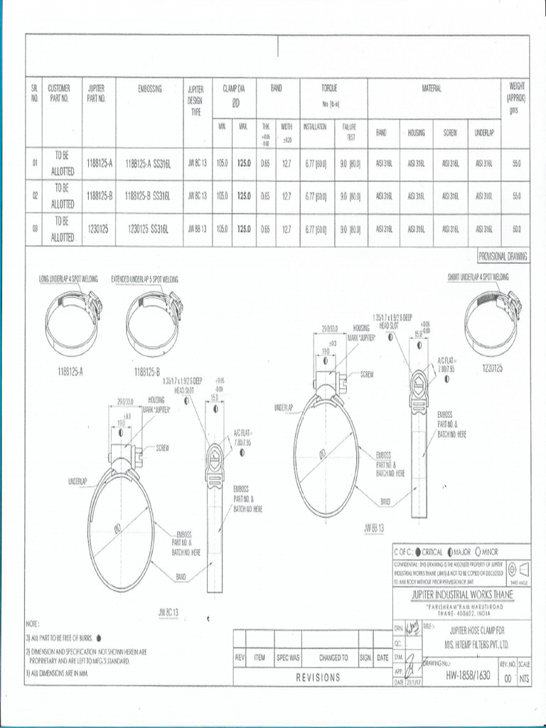Jupiter Clamp Drawing | PDF