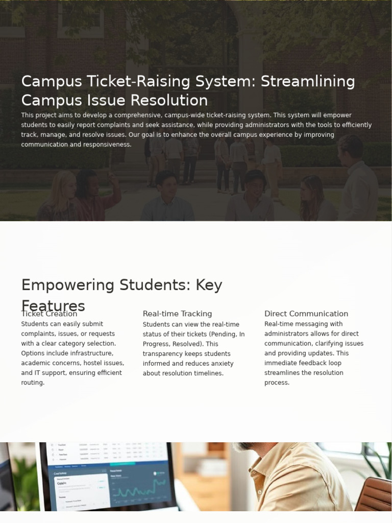 Campus Ticket Raising System Streamlining Campus Issue Resolution PDF ...