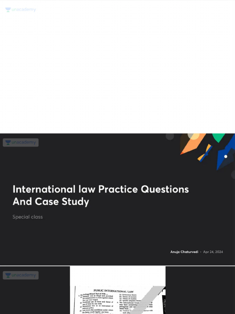 International Law Practice Questions and Case Study With Anno | PDF