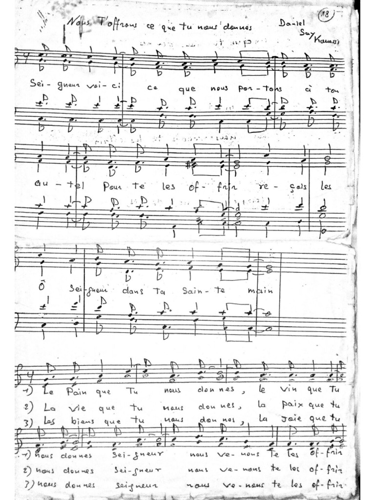 Seigneur Voici Ce Que Nous Portons À Ton | PDF