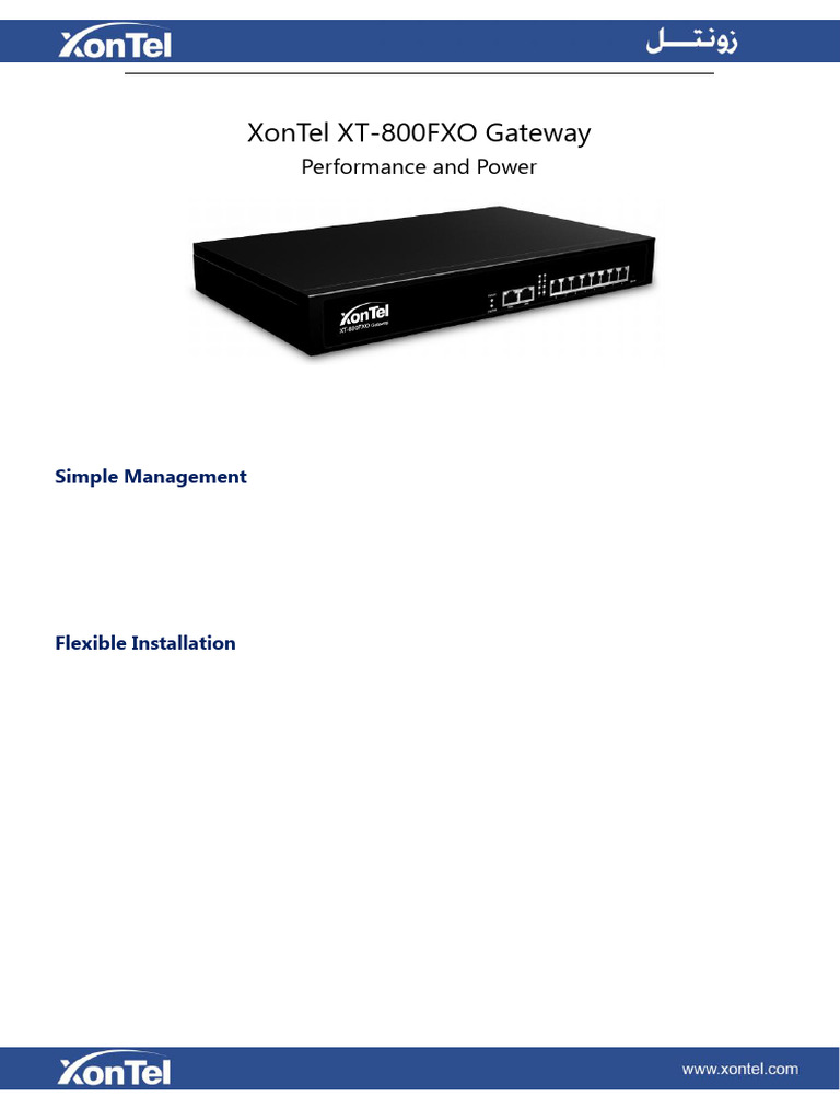 XT 800FXO Datasheet | PDF | Session Initiation Protocol | Internet