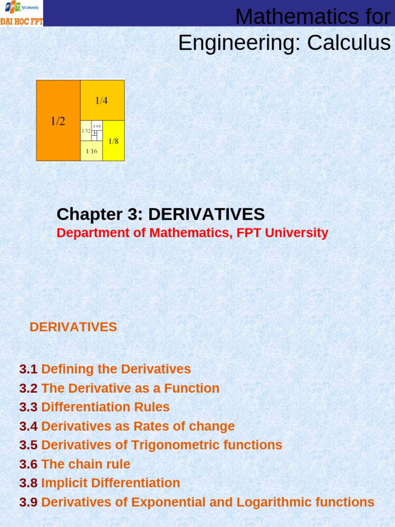 Chapter 3 - Derivatives | PDF | Derivative | Trigonometric Functions