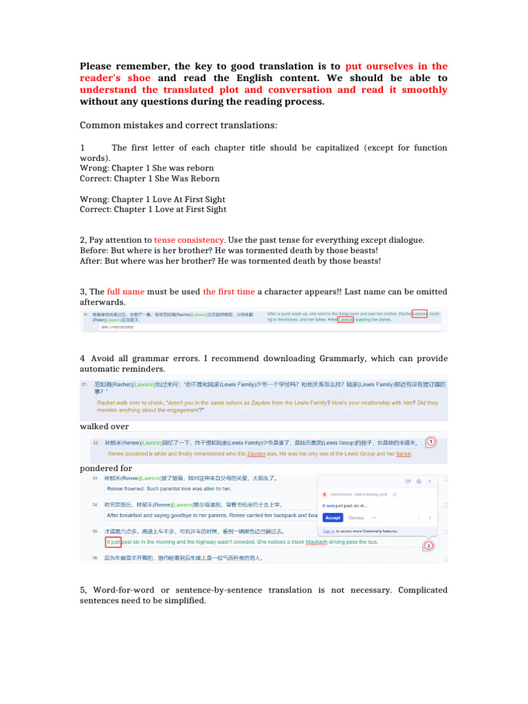 Common Mistakes and Correct Translations (Updating) | PDF ...