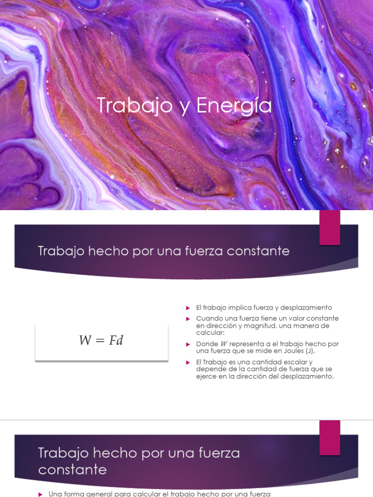 Presentacion - Trabajo y Energía | PDF | Fuerza | Mecánica