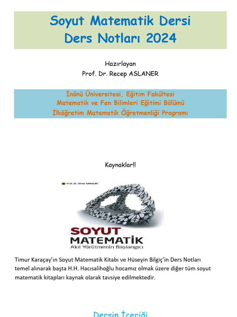 2025 Soyut Matematik Dersi Notları | PDF