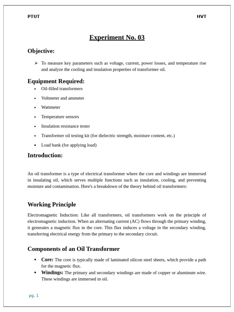 Oil Transformer Blank | PDF | Transformer | Insulator (Electricity)