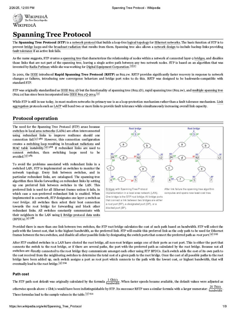 Spanning Tree Protocol | PDF