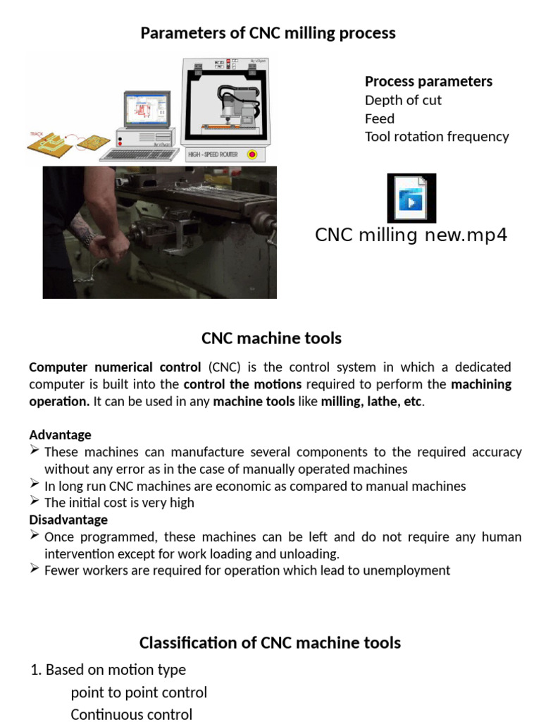 Parameters of CNC Milling Process | PDF | Numerical Control | Machines