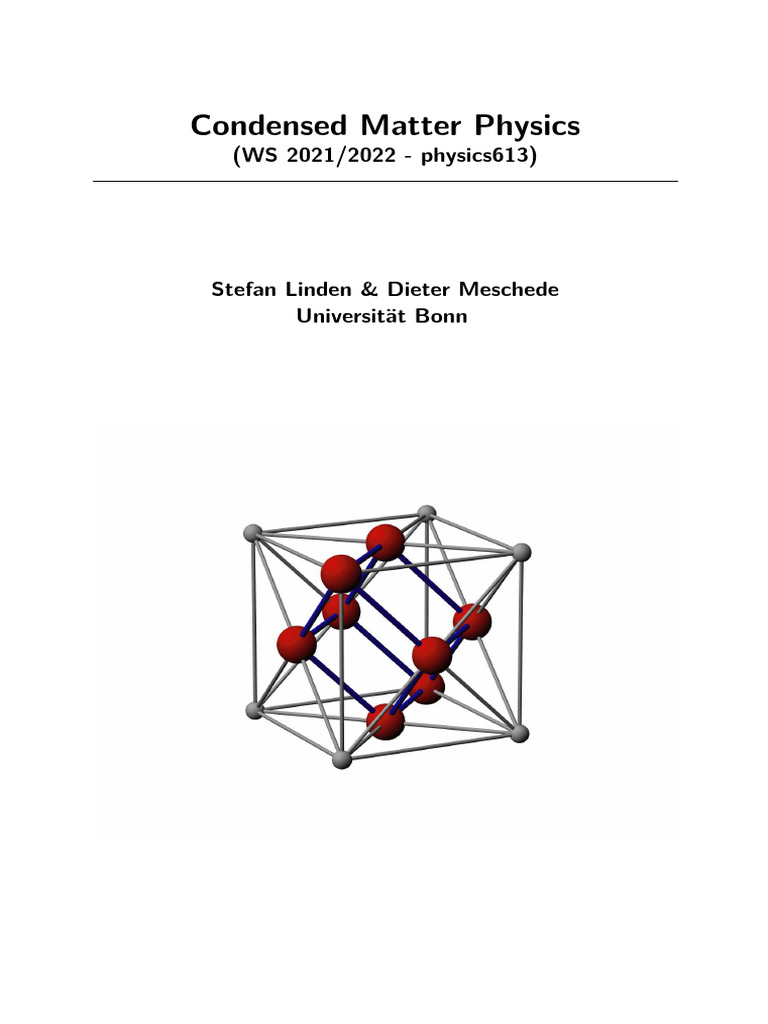 Condensed Matter Physics Teb | PDF | Ion | Chemical Bond