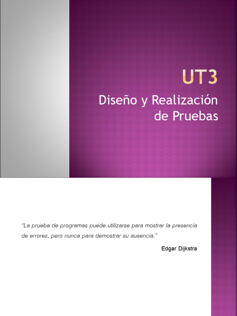 UT3 - Diseño y Realización de Pruebas | PDF | Software | Programa de computadora