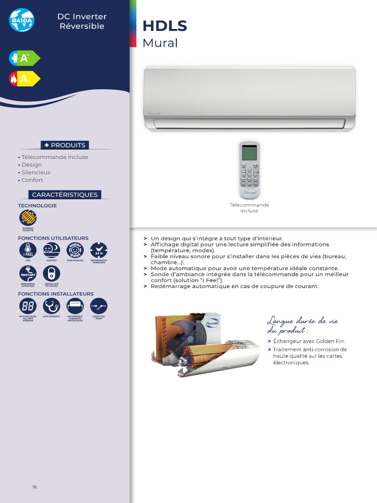 Hdls - Mural Inverter r410 Airwell | PDF