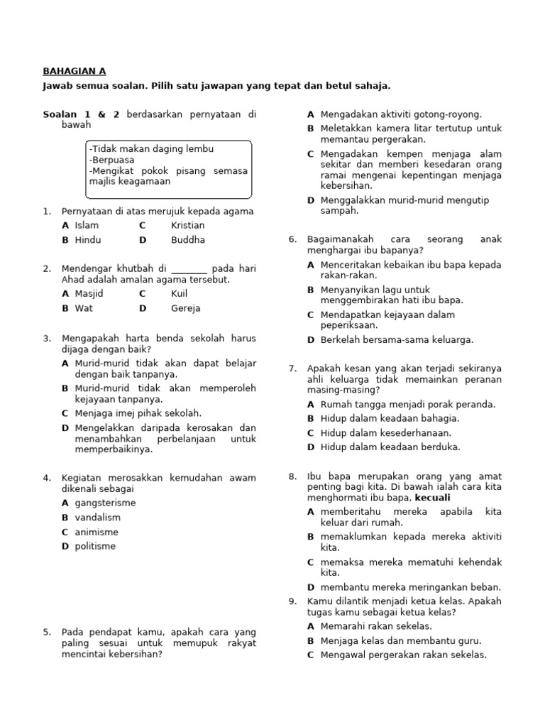 PEND MORAL Tahun 5 Cg Wan Putera Shah | PDF
