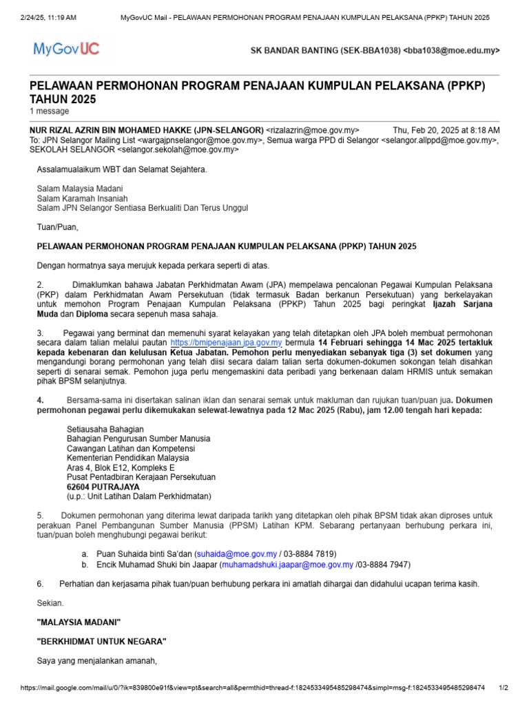Pelawaan Permohonan Program Penajaan Kumpulan Pelaksana PPKP Tahun | PDF