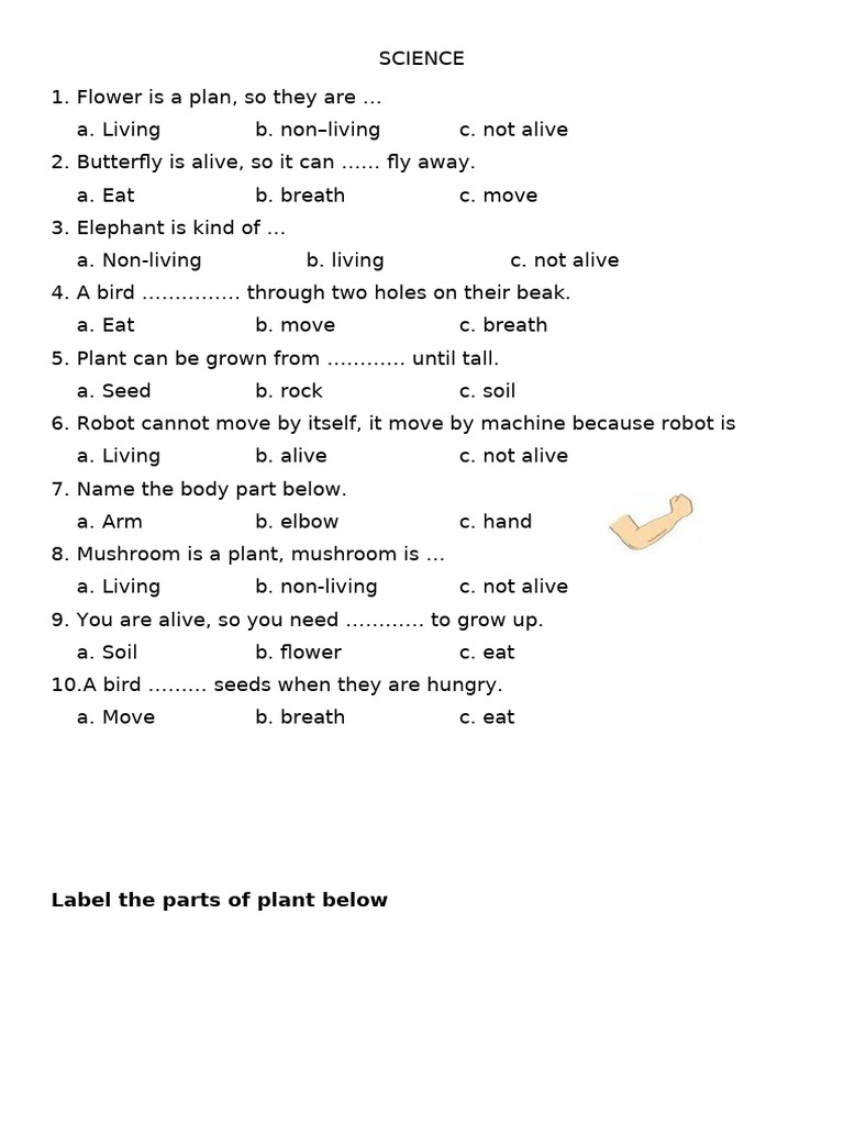 Living vs Non-Living Organisms Quiz | PDF
