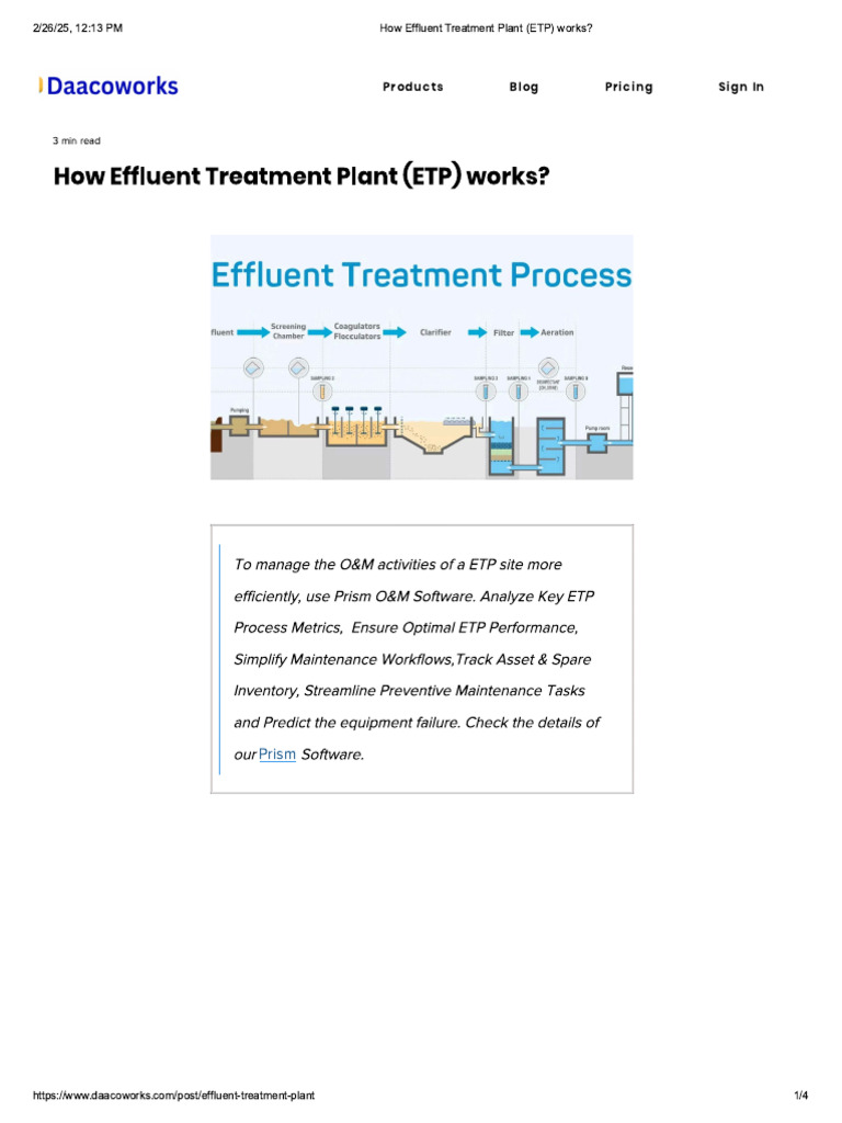 How Effluent Treatment Plant (ETP) Works | PDF