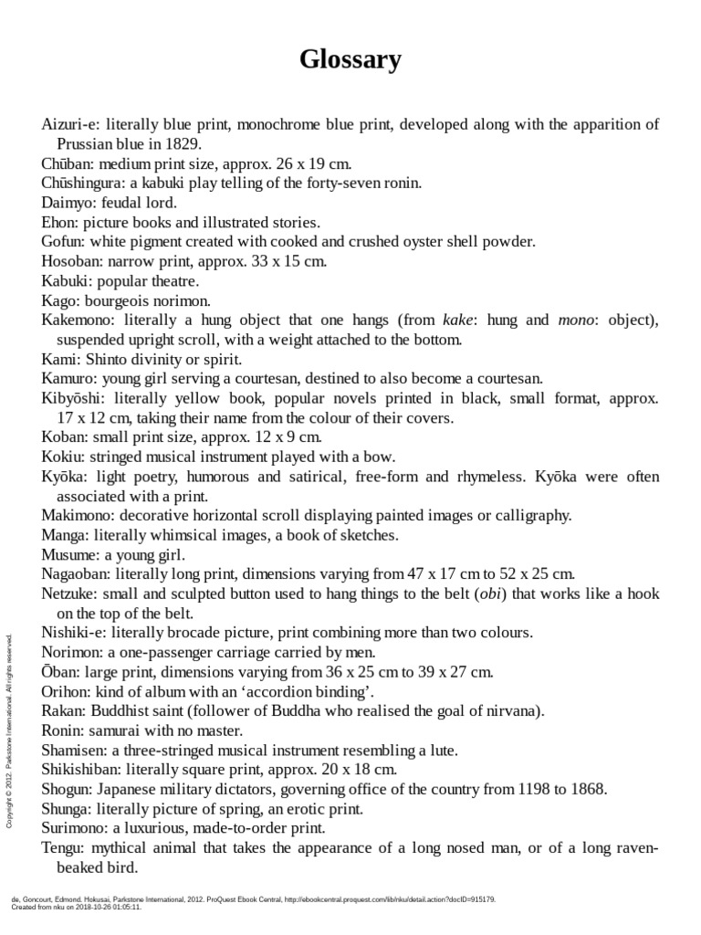 Hokusai_----_(Glossary) | PDF | Ukiyo E | Japanese Art