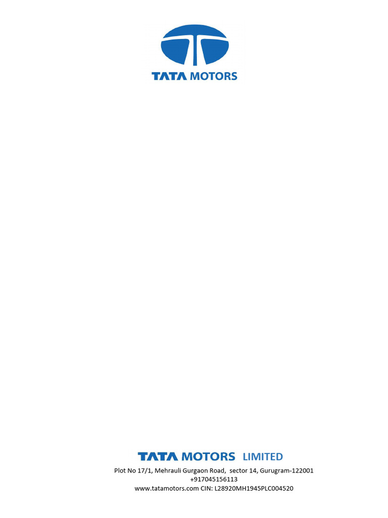 Tata Motors Letter Head | PDF