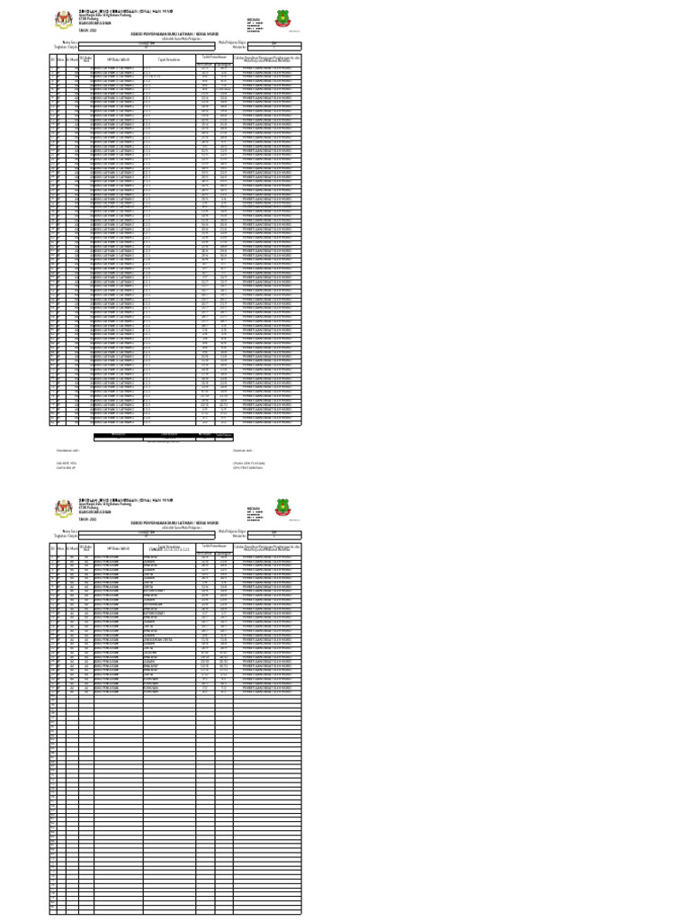 Rekod Penyemakan Buku Latihan 2022 4P | PDF