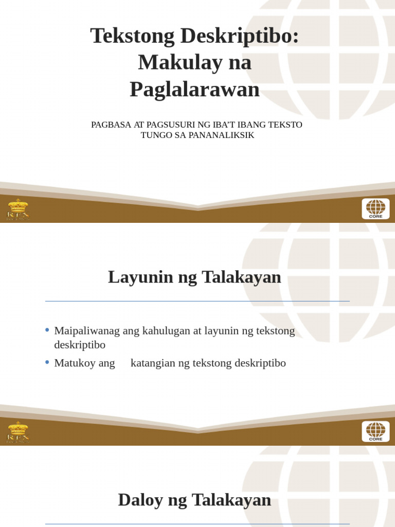 tekstong-deskriptibo-ppt | PDF