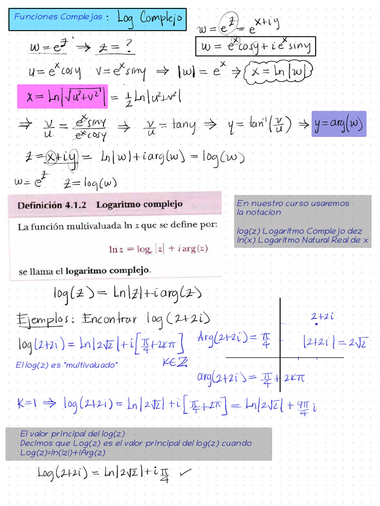 14 Junio 2023 MM502 Logaritmo Complejo | PDF