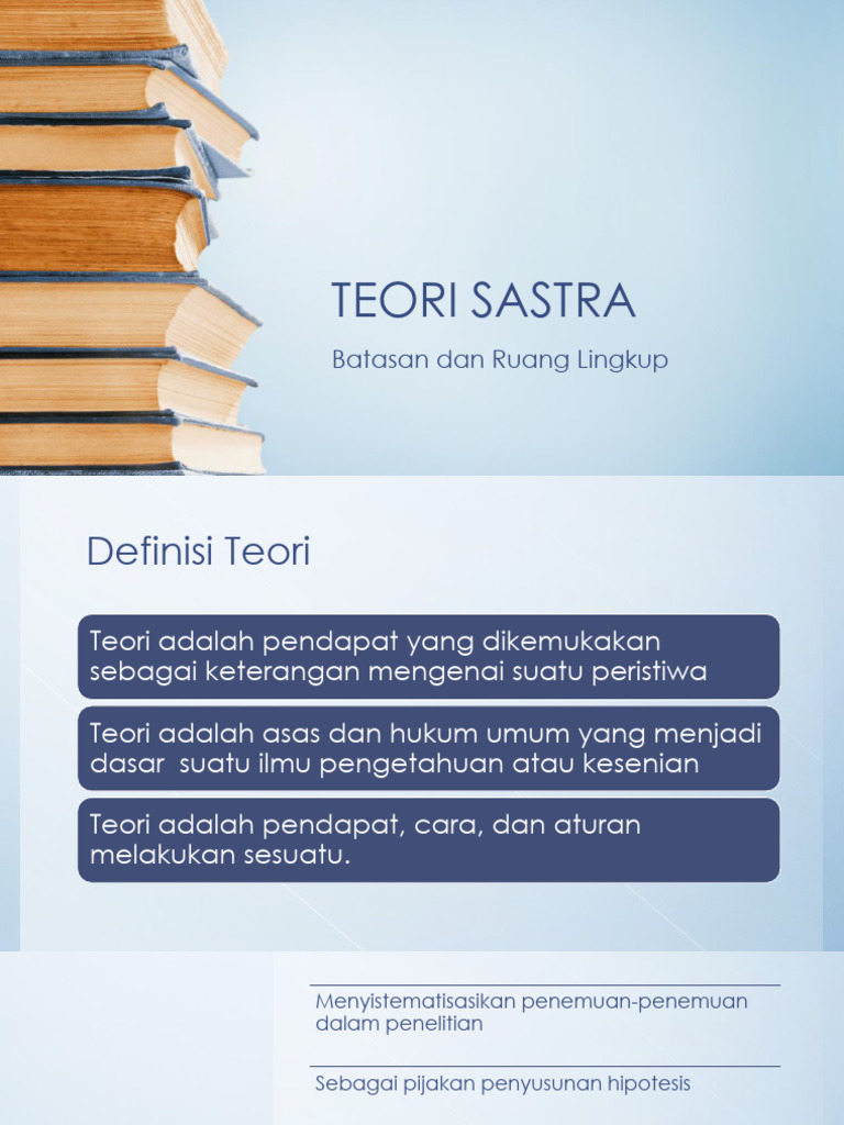 Hakikat TEORI Dan Ruang Lingkup Teori Sastra | PDF